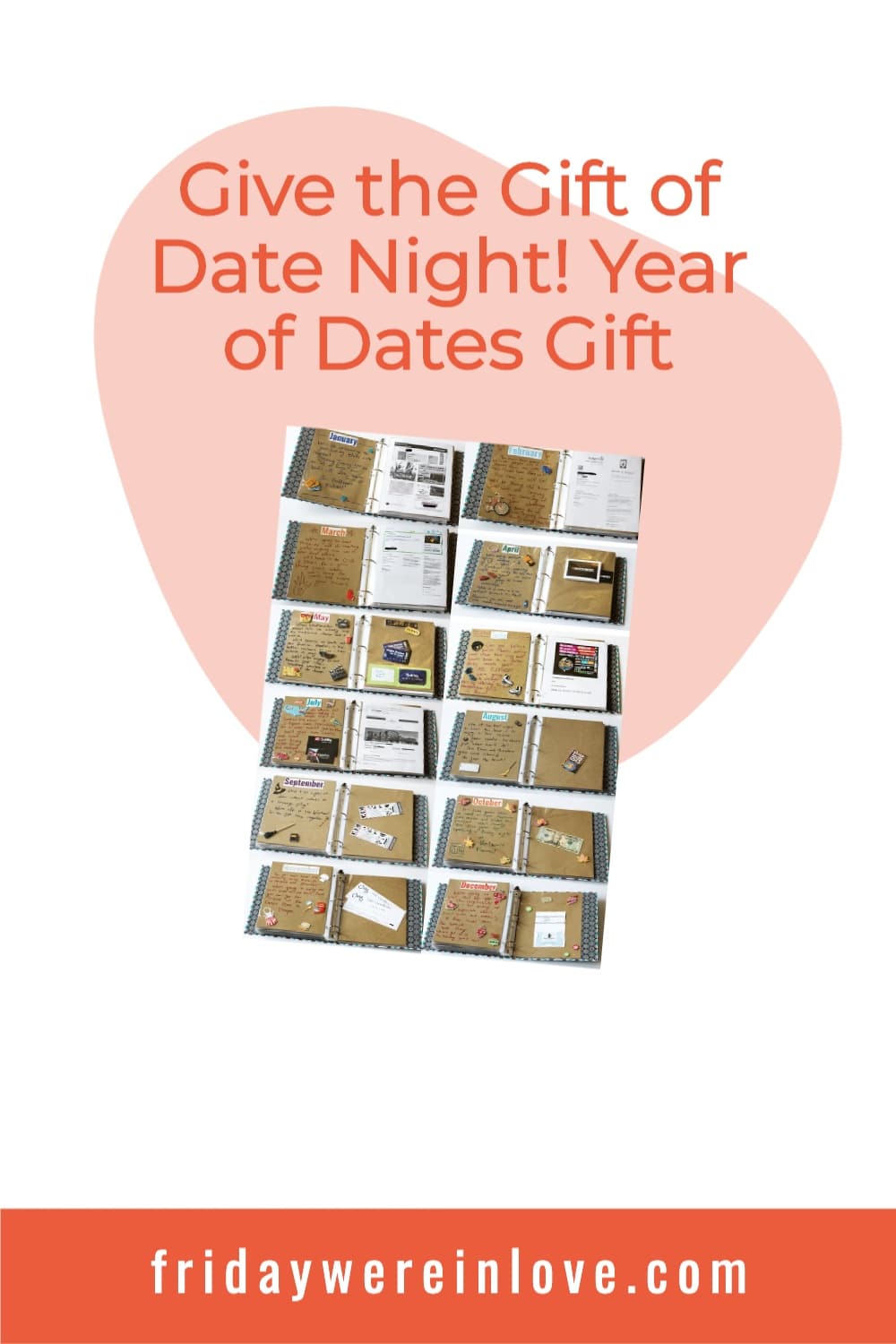 Year of Dates Gift: 12 Pre-Planned, Pre-Paid Dates to Enjoy All Year!