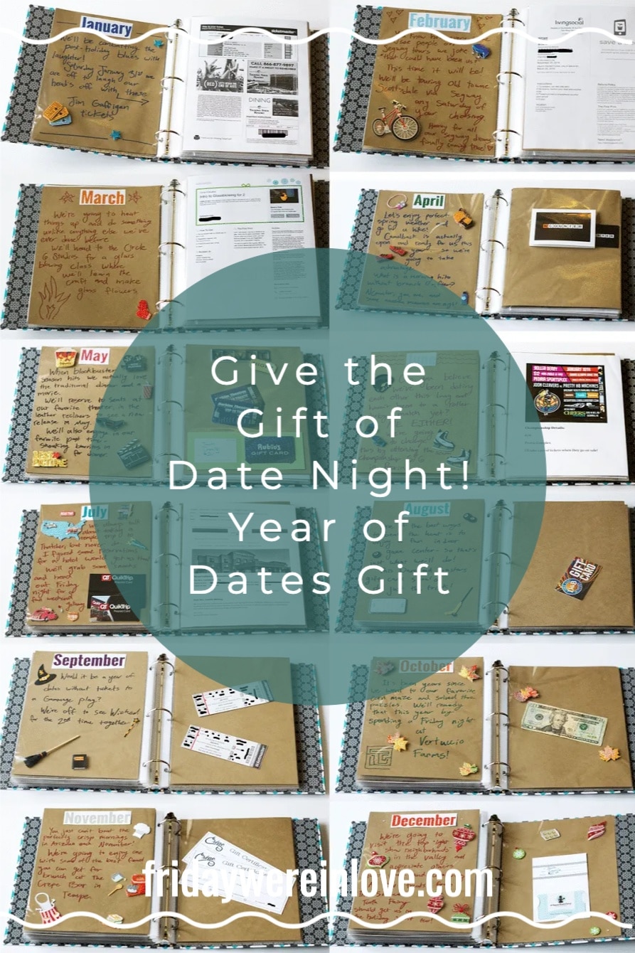 Year of Dates Gift: 12 Pre-Planned, Pre-Paid Dates to Enjoy All Year!
