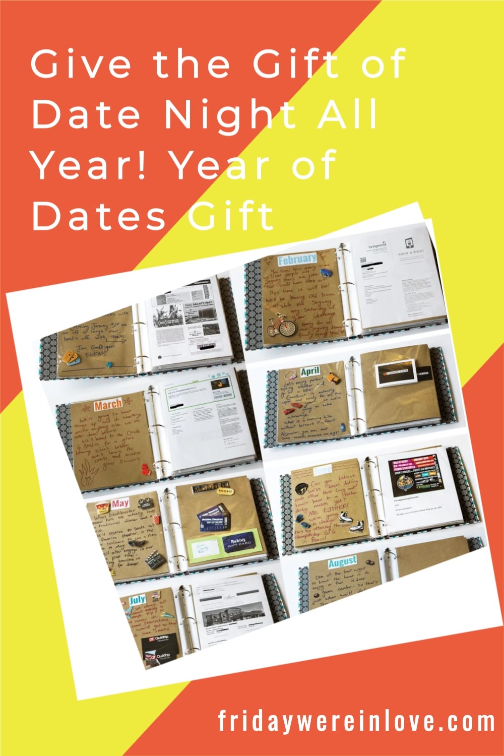 Year of Dates Gift: 12 Pre-Planned, Pre-Paid Dates to Enjoy All Year!