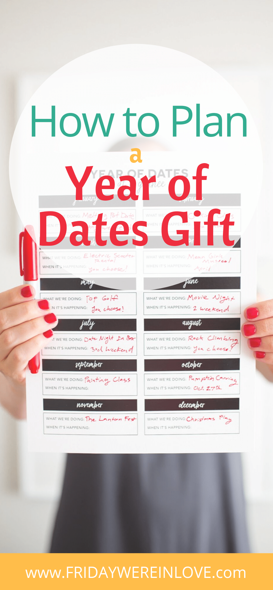 How to Plan a Year of Dates Gift: Tips for Planning Your Own Date Night ...