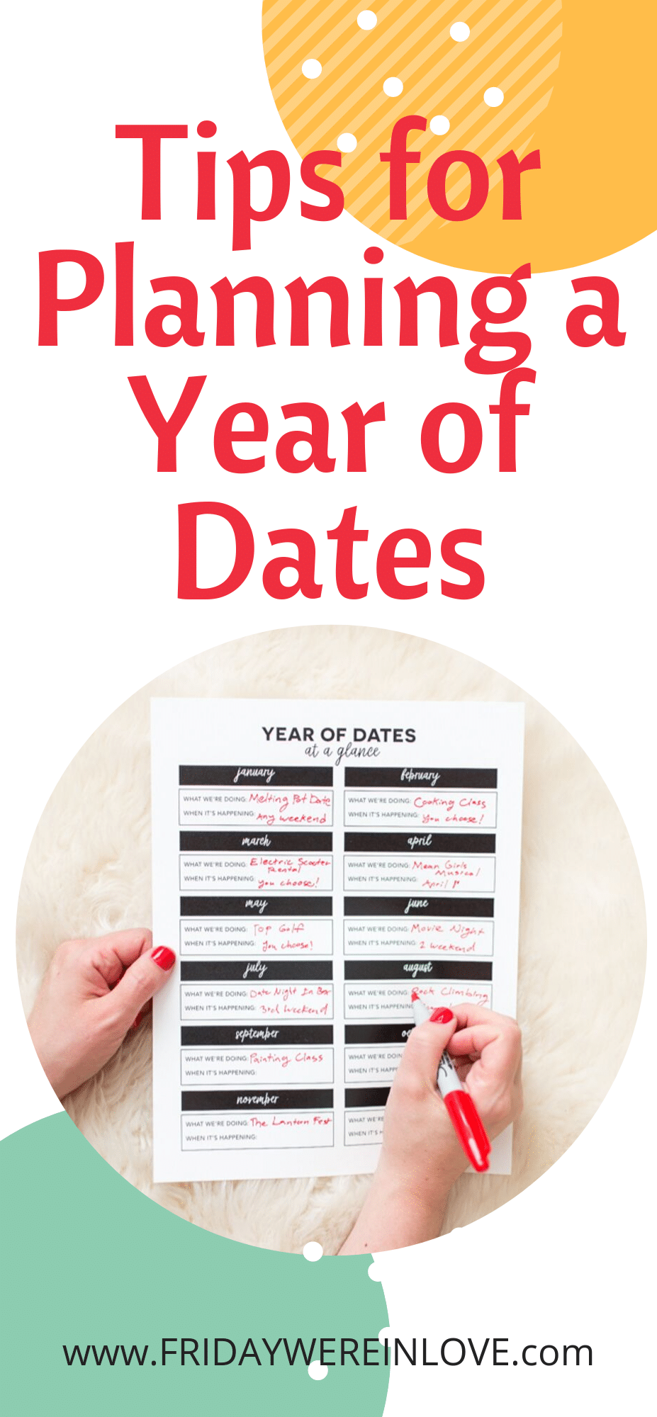 How to Plan a Year of Dates Gift: Tips for Planning Your Own Date Night ...
