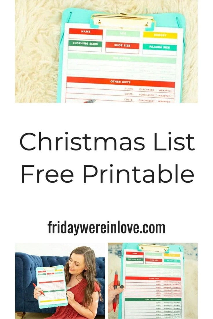Christmas List: Free Printable Christmas Gift Planning Worksheet ...