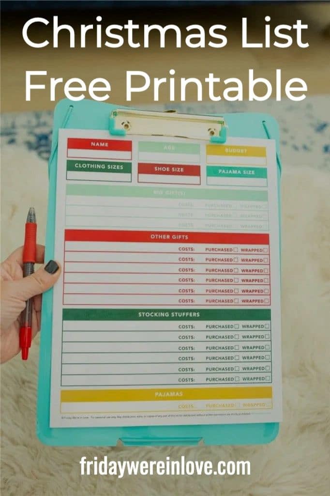 Christmas List: Free Printable Christmas Gift Planning Worksheet ...