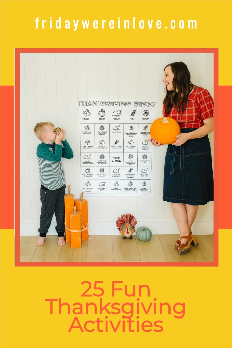 Thanksgiving Activities: 25 Fun Thanksgiving Ideas with Free Printable