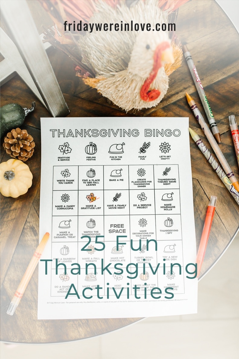 Thanksgiving Activities: 25 Fun Thanksgiving Ideas with Free Printable