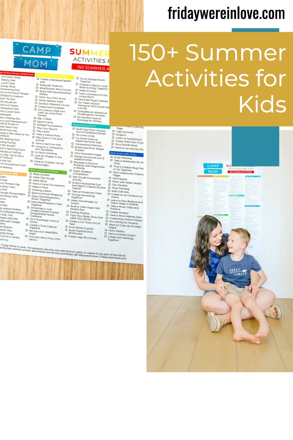 150+ Summer Activities for Kids with Free Download- Friday We're In Love