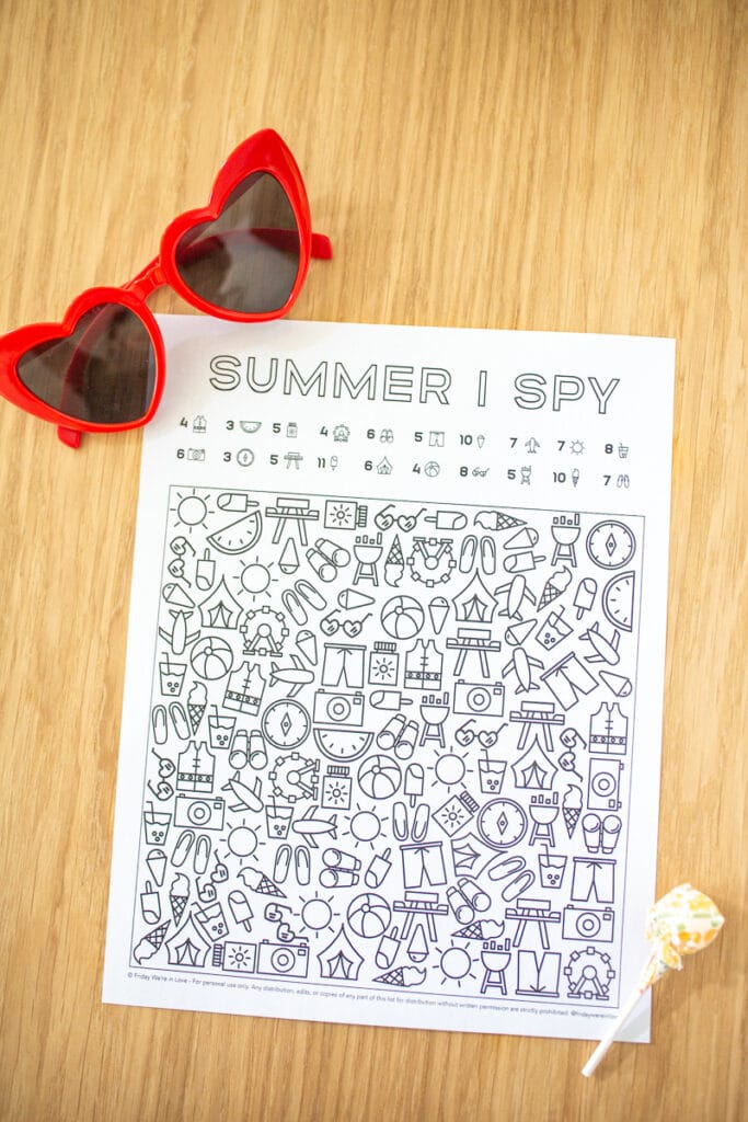Printable Summer Activities: Summer I Spy - Friday We're In Love