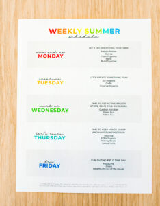 Summer Schedule for Kids with Free Printable - Friday We're In Love