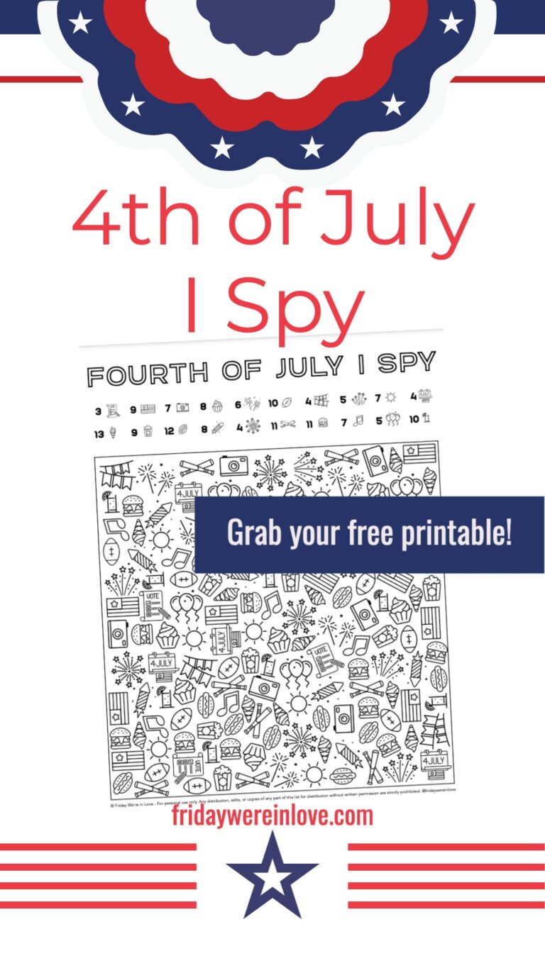 4th of July I Spy: 4th of July Activity Sheets - Friday We're In Love