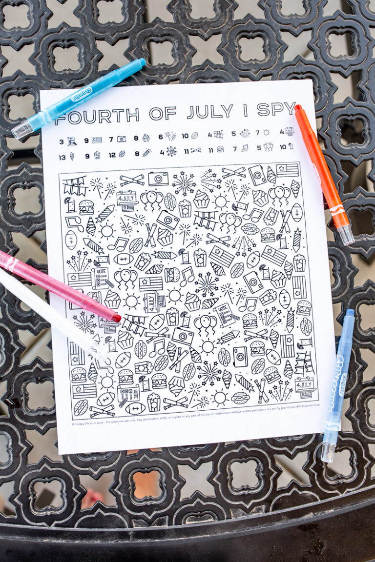 4th of July I Spy: 4th of July Activity Sheets - Friday We're In Love