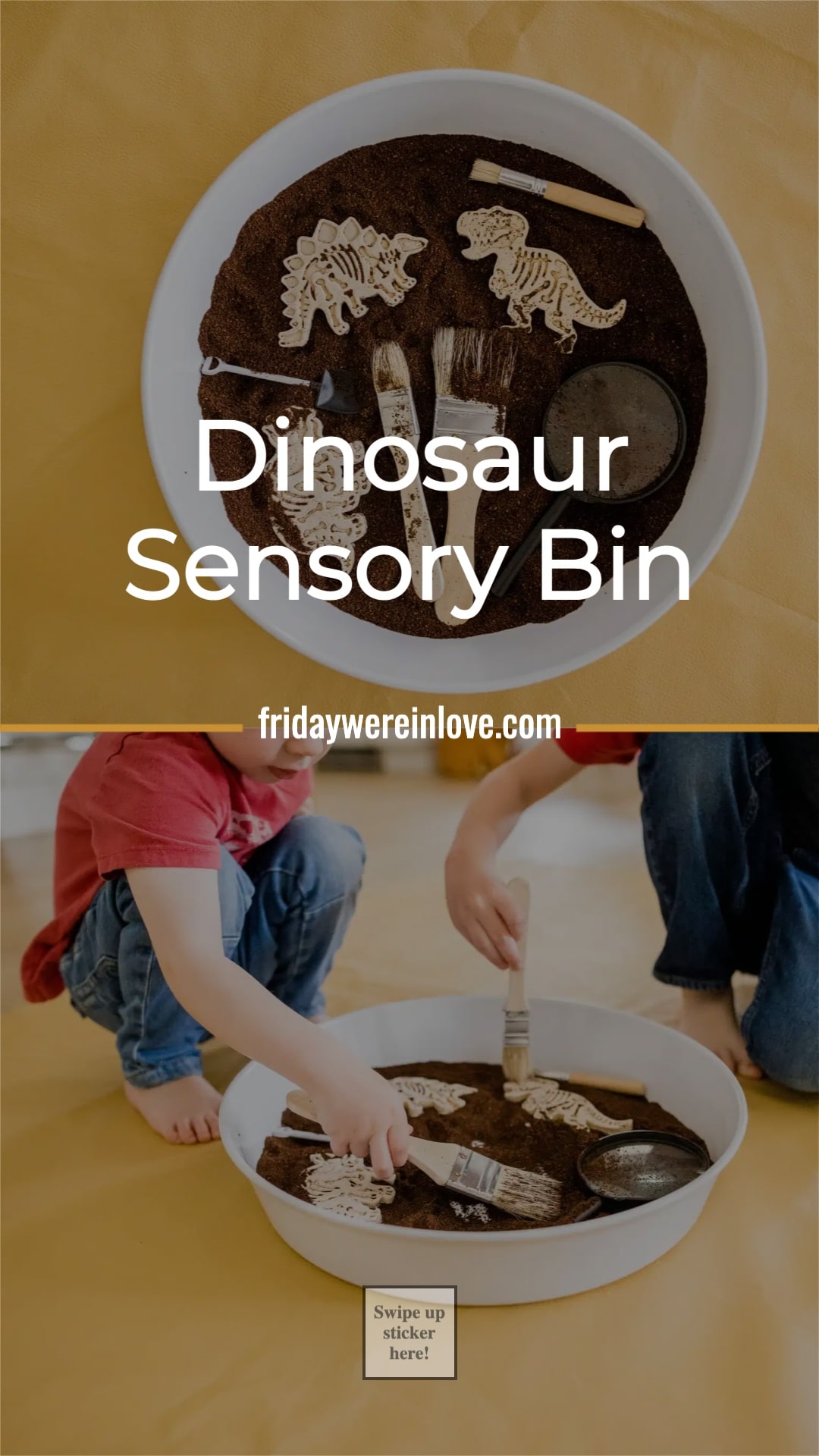 Dinosaur Sensory Bin : Dinosaur Activities for Kids - Friday We're In Love
