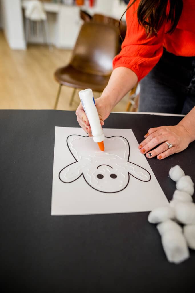 Cotton Ball Ghost Craft with Free Ghost Printable - Friday We're In Love