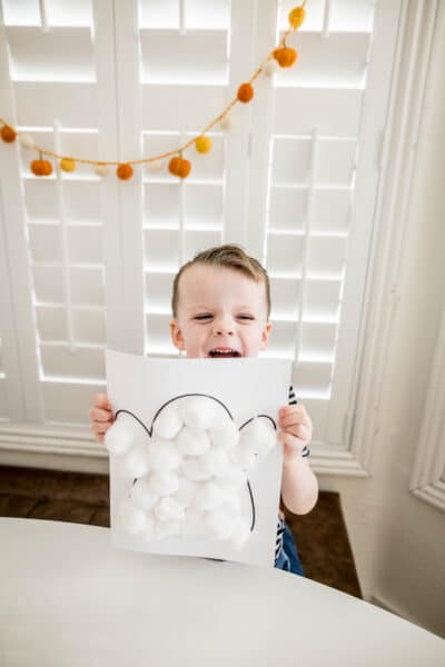 Cotton Ball Ghost Craft with Free Ghost Printable - Friday We're In Love