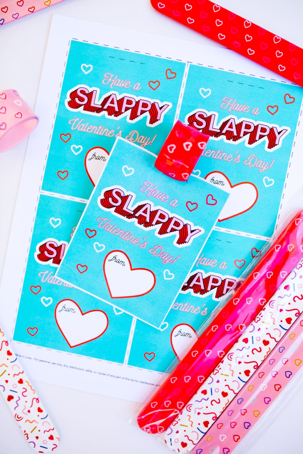 Slap Bracelet Valentine [With Free Printable] - Friday We're In Love