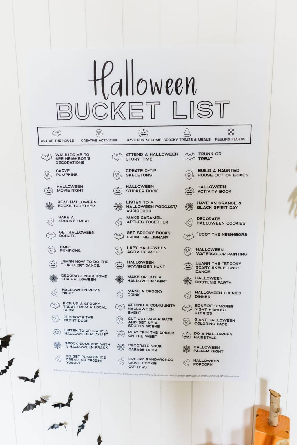 Halloween Bucket List + FREE Printable! - Friday We're In Love