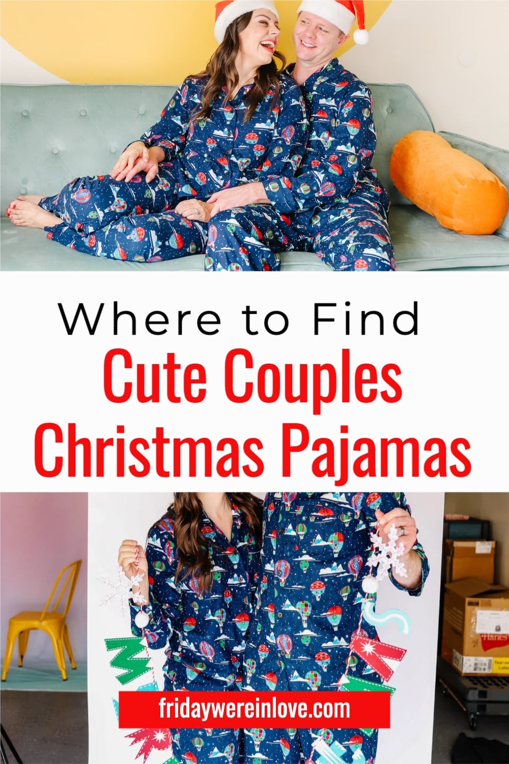 Couples Christmas Pajamas - Friday We're In Love