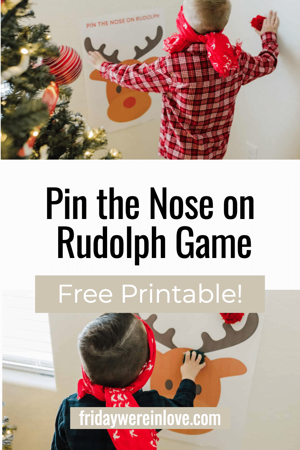 Pin the Nose on Rudolph Printable Game - Friday We're In Love