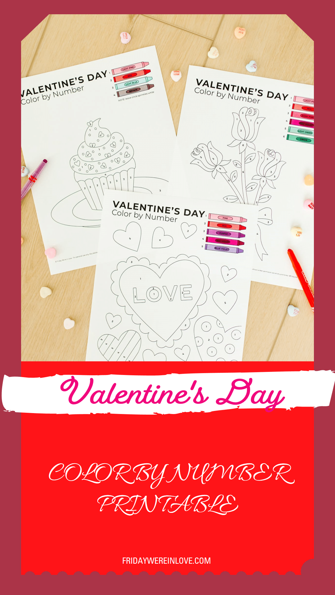 Color By Number Valentine's Printable- Friday We're In Love