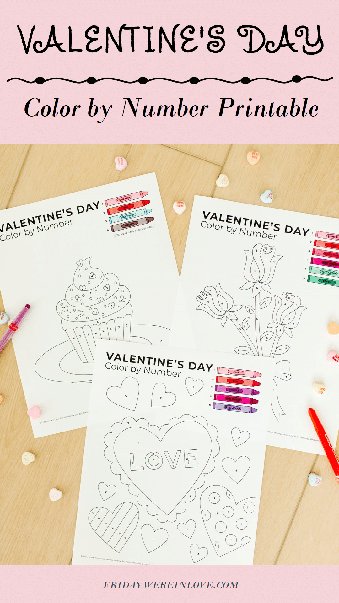Color By Number Valentine's Printable- Friday We're In Love