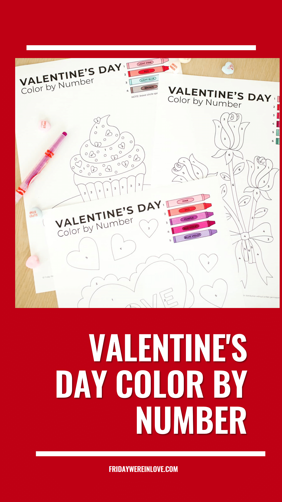 Color By Number Valentine's Printable- Friday We're In Love