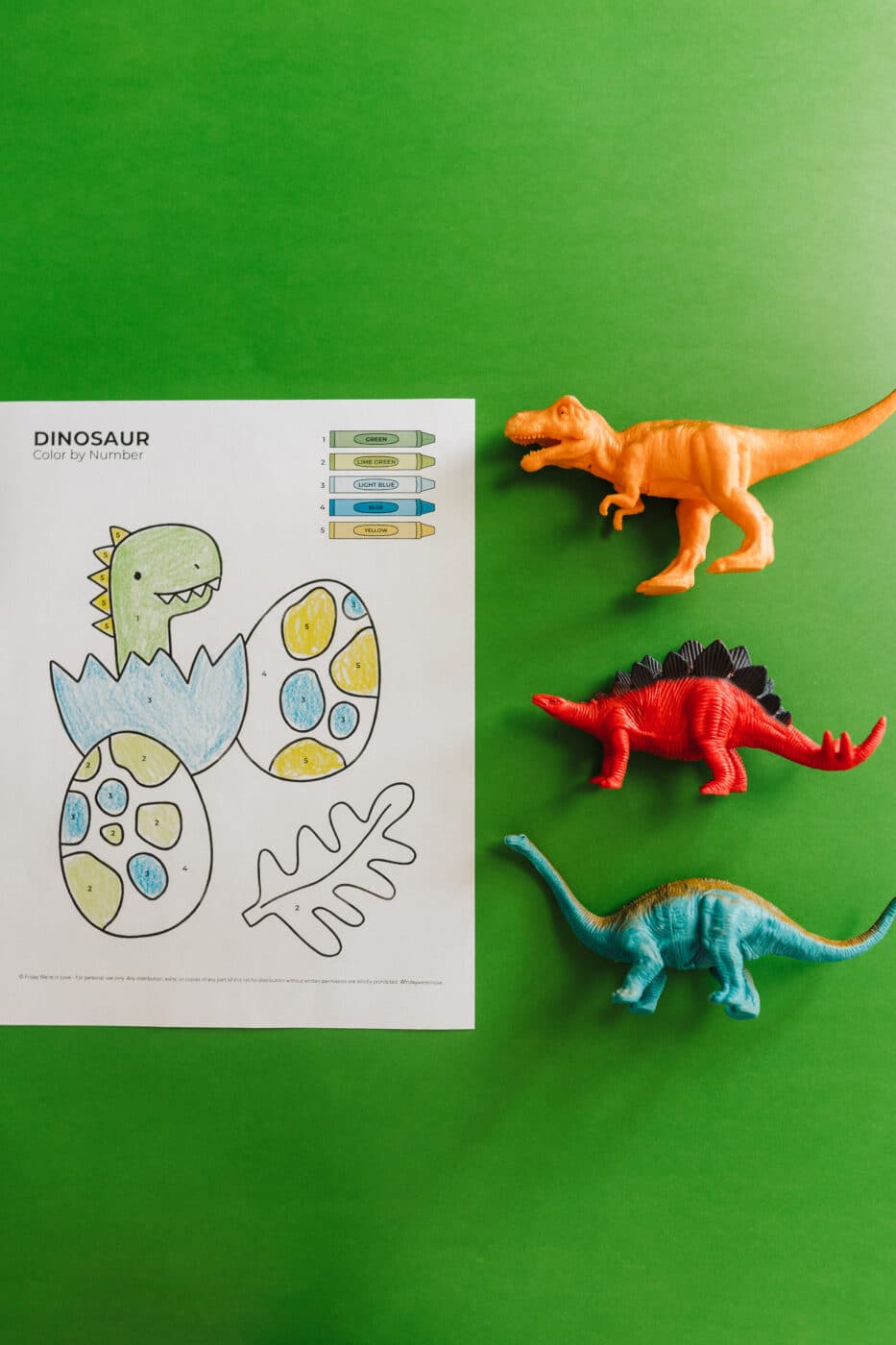 Color By Number Dinosaur Printable - Friday We're In Love