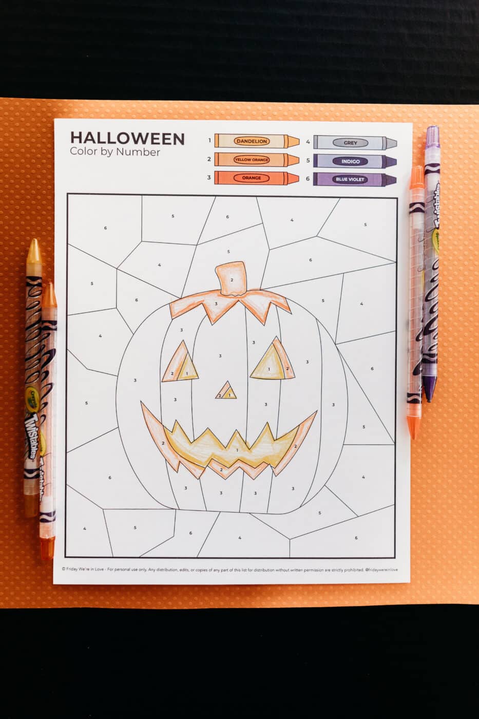 Halloween Color by Number - Friday We're In Love