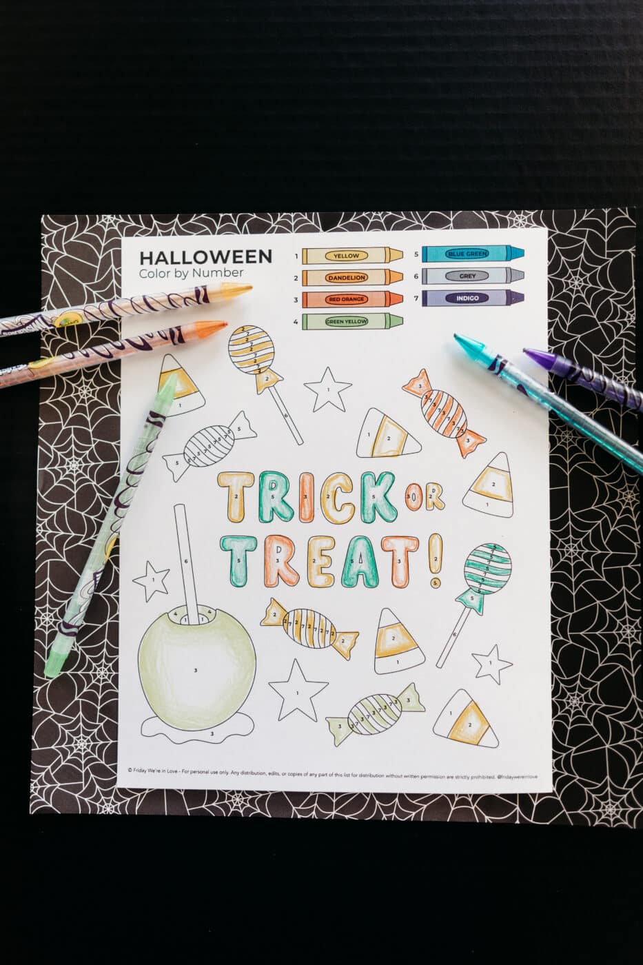 Halloween Color by Number - Friday We're In Love