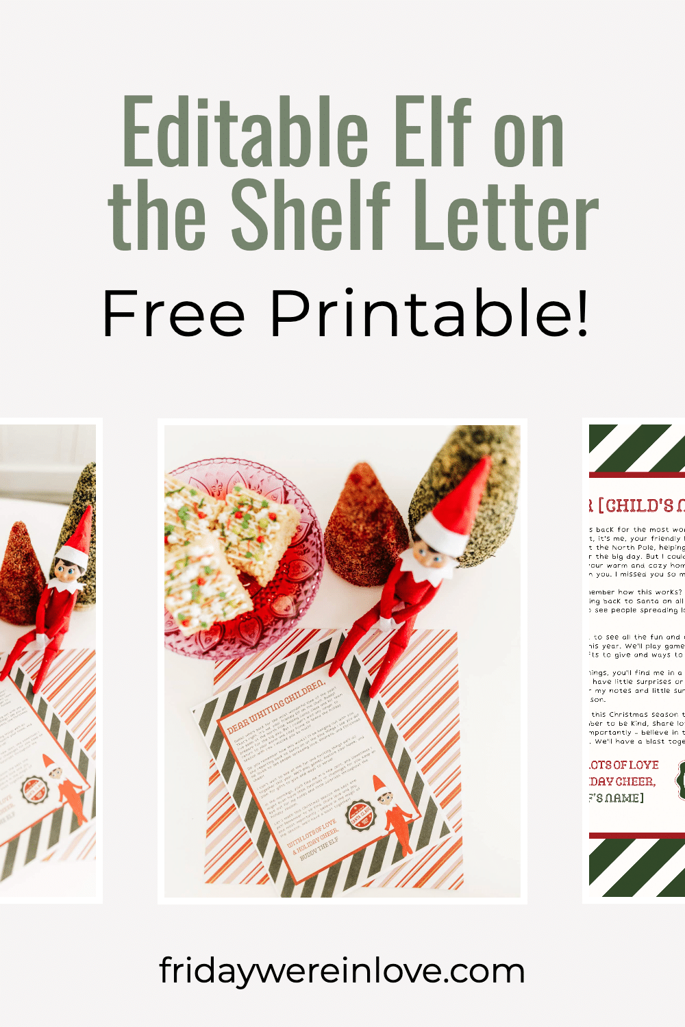 Printable Editable Letter Elf Letter - Friday We're In Love
