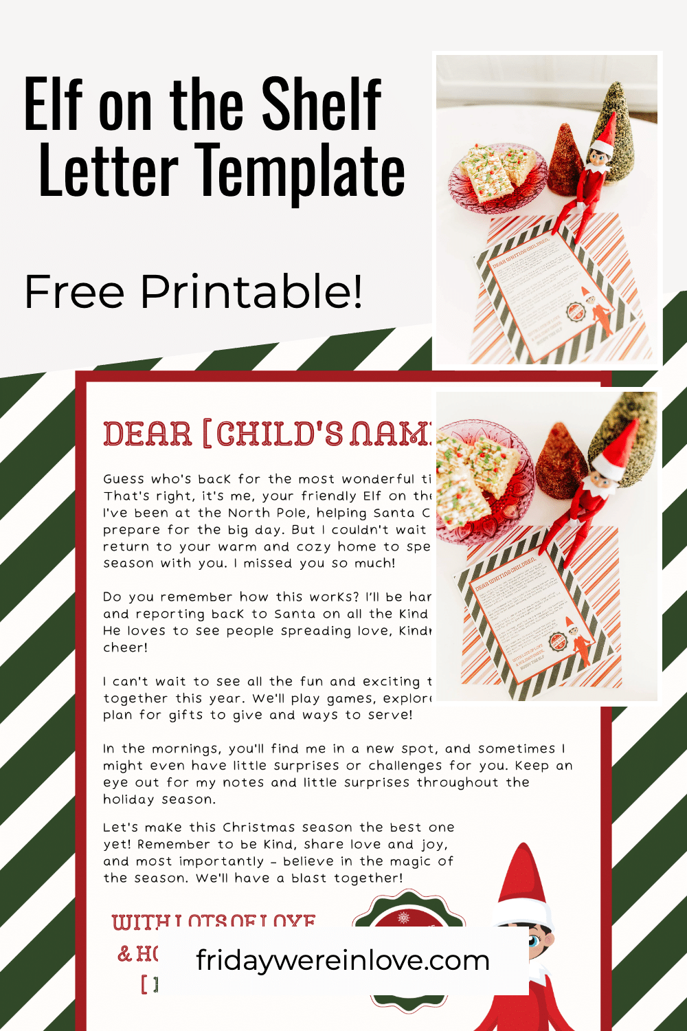 Printable Editable Letter Elf Letter - Friday We're In Love